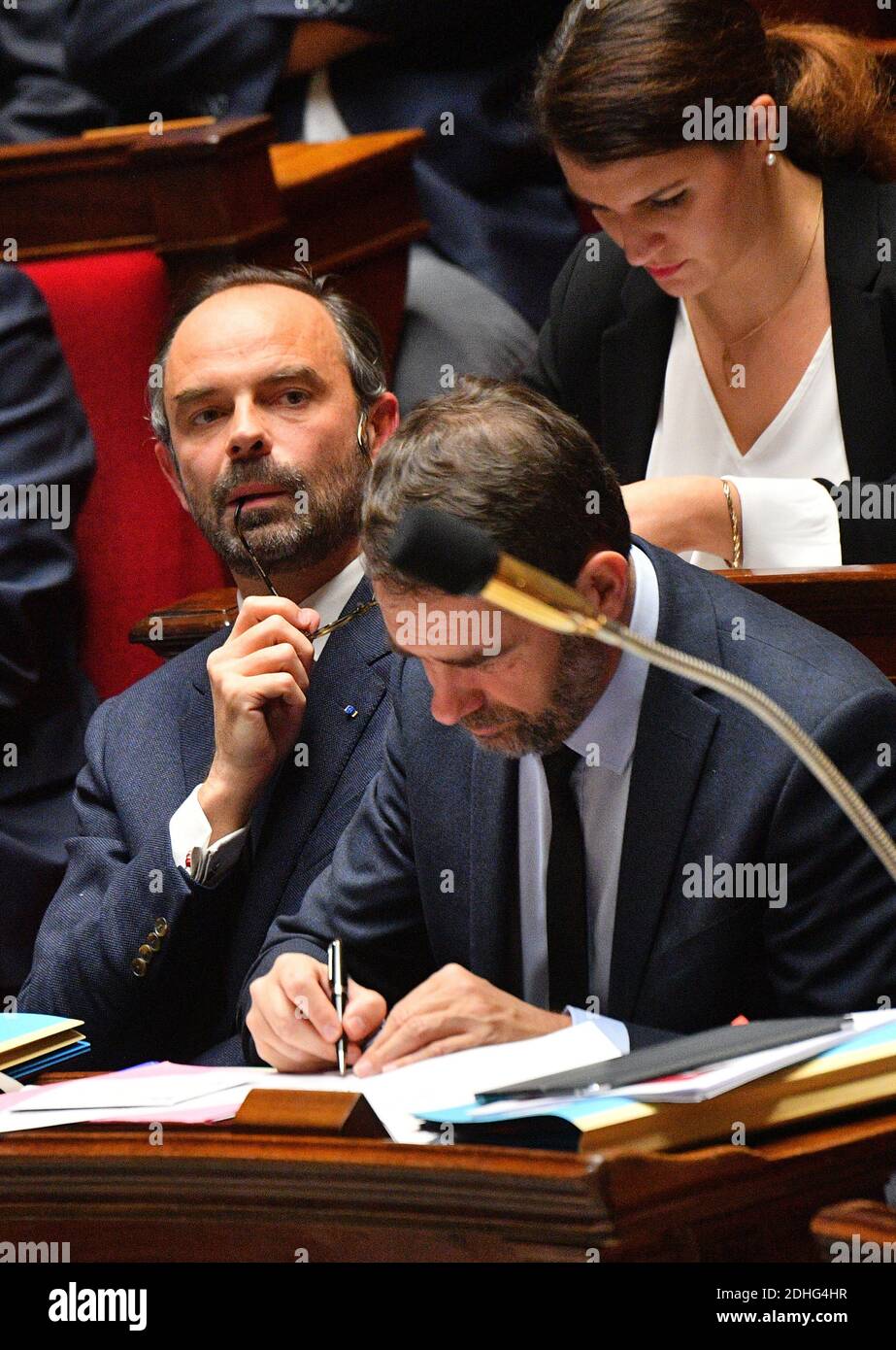 Edouard Philippe, Christophe Castaner during questions time at the ...