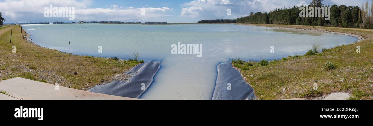 Irrigation Lake, filled with run-of-river, silt-laden water, from the ...