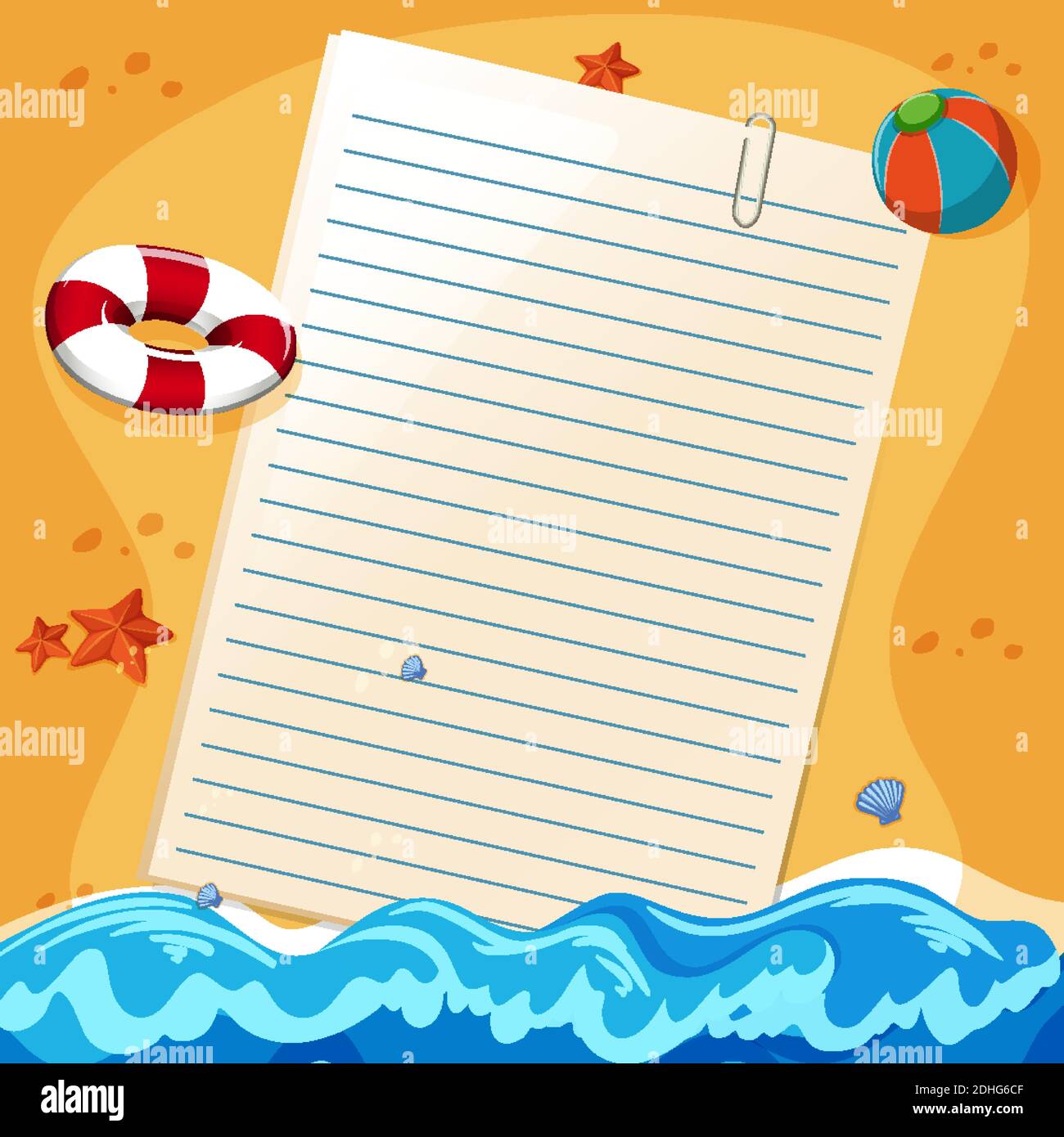 Blank paper note template summer theme illustration Stock Vector Image ... Blank paper note template summer theme illustration Stock Vector Image ...
