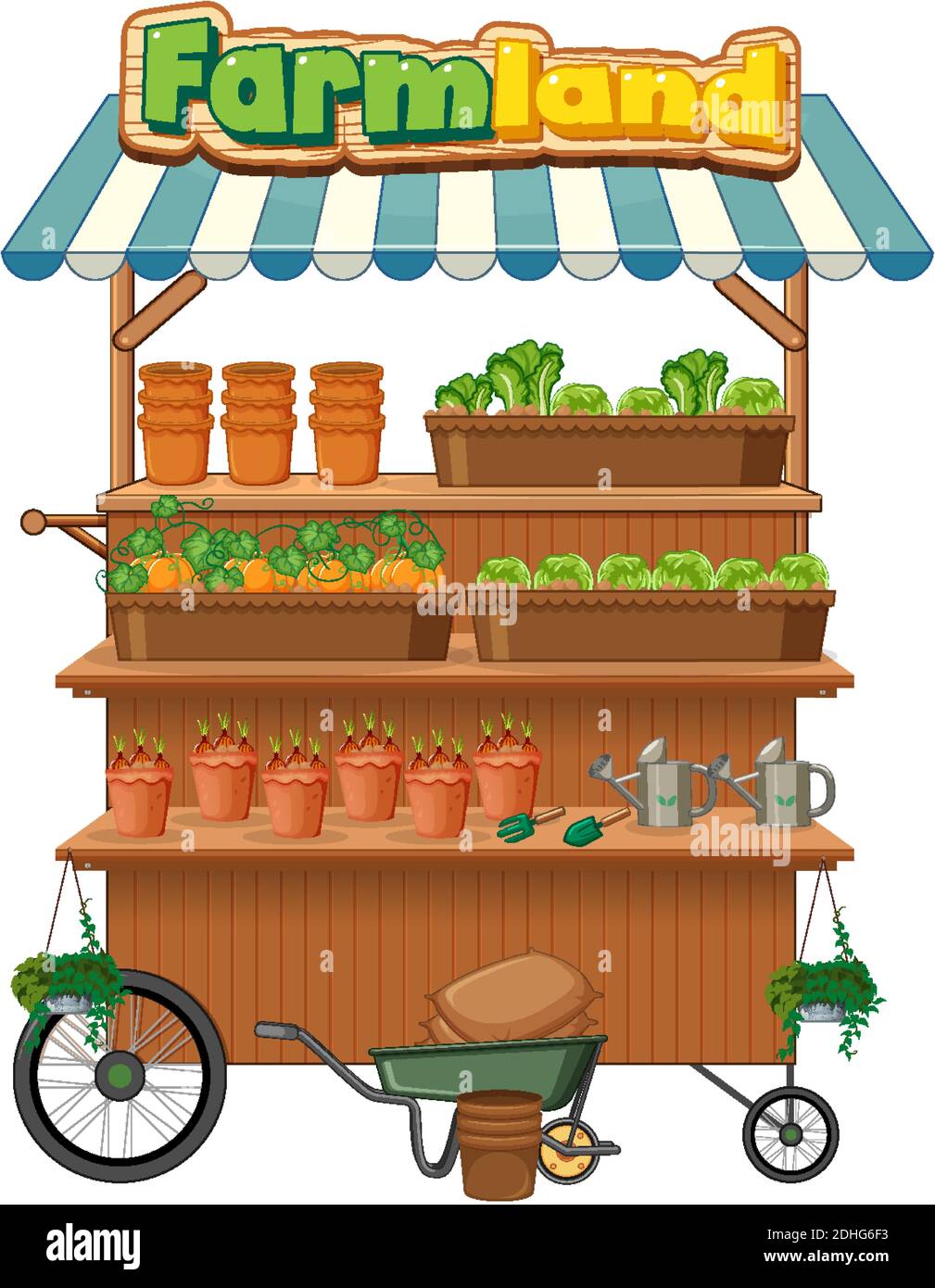 Farmland shop sells plants with farmland logo on white background ...
