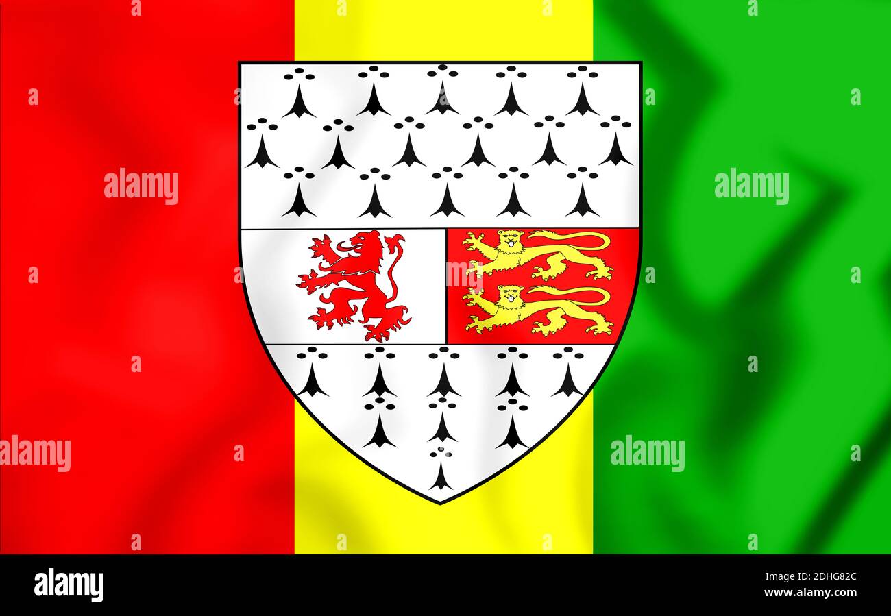 3D Flag of Carlow county, Ireland. 3D Illustration Stock Photo - Alamy