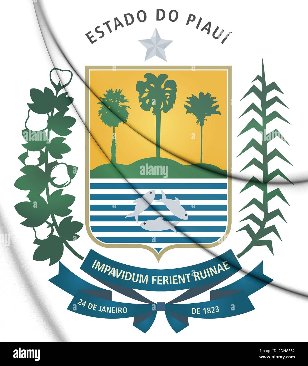 3D Piaui state coat of arms, Brazil. 3D Illustration Stock Photo - Alamy