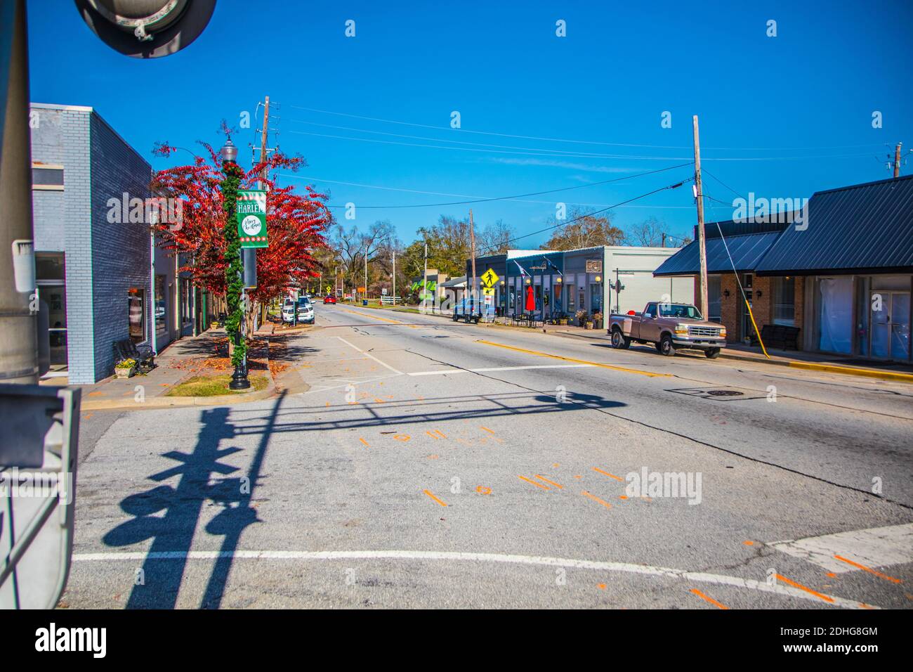 Harlem, Ga USA - 12 02 20: Downtown Harlem rural downtown area and ...