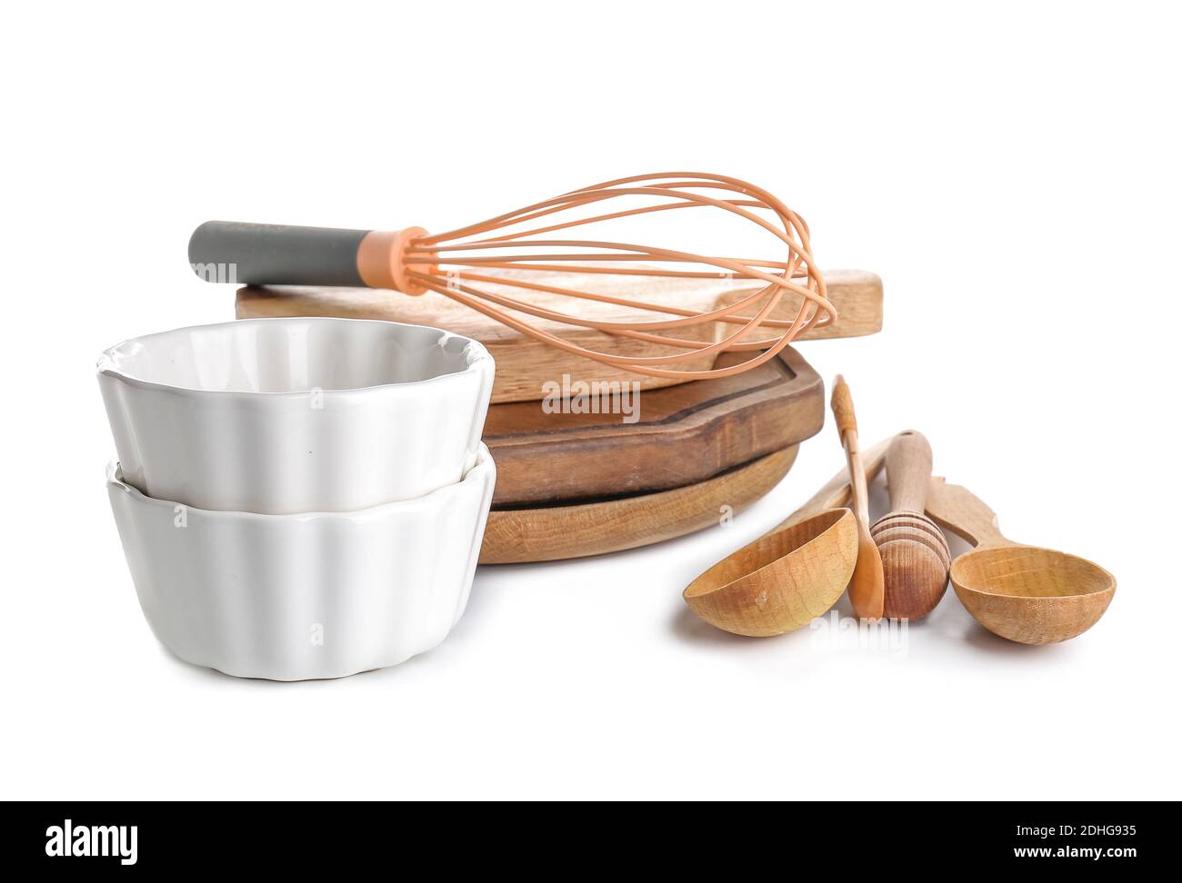 Set of kitchen utensils for bakery on white background Stock Photo - Alamy