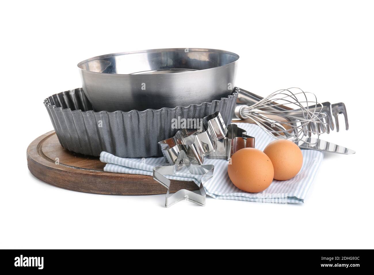 Set of kitchen utensils for bakery on white background Stock Photo - Alamy