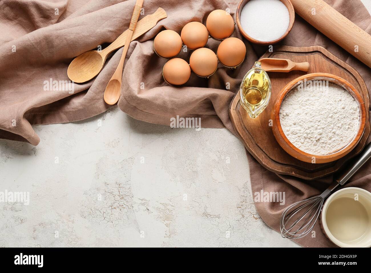 Collection ingredients tools preparing hi-res stock photography and ...