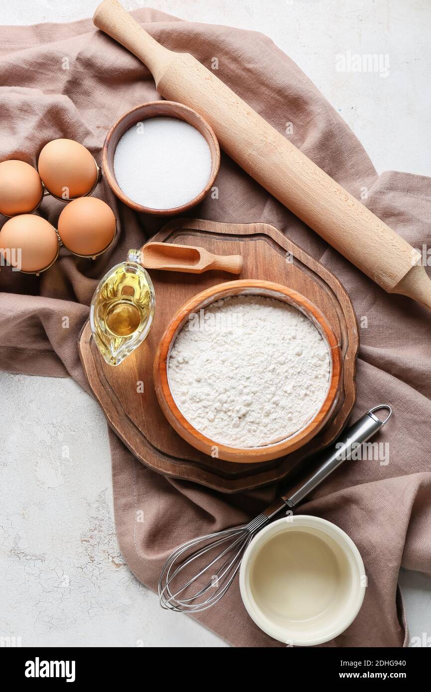 Collection ingredients tools preparing hi-res stock photography and ...