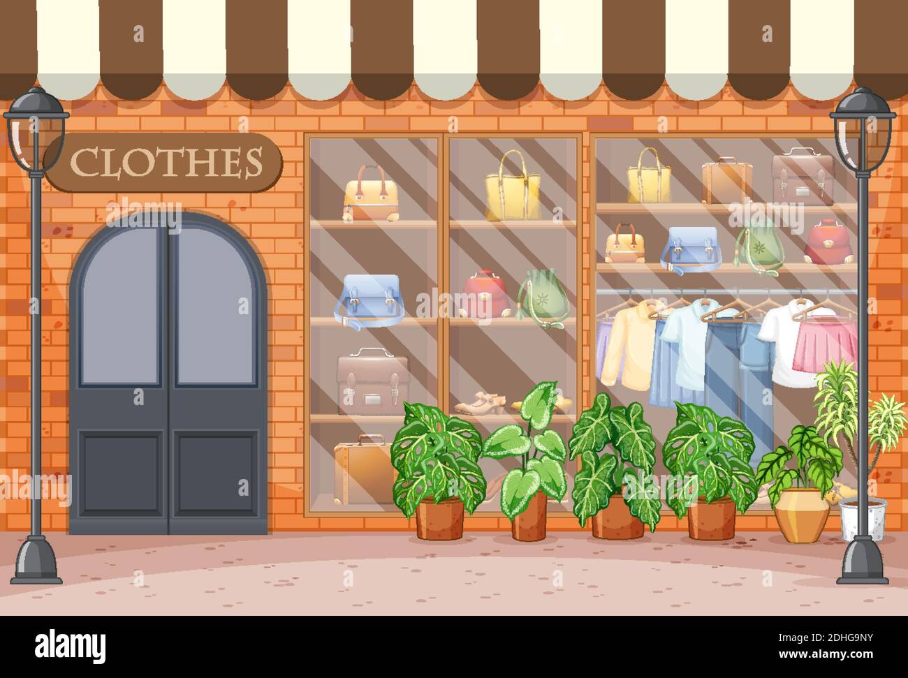 Fashion clothes store background illustration Stock Vector Image & Art ...