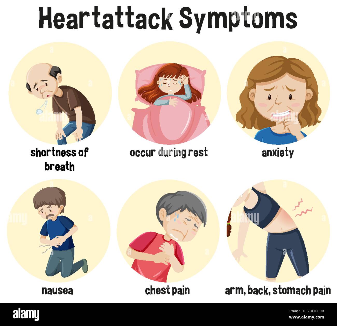 Heart attack Symptoms Information Infographic illustration Stock Vector ...