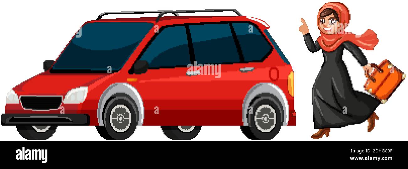 Girl running to the car illustration Stock Vector Image & Art - Alamy