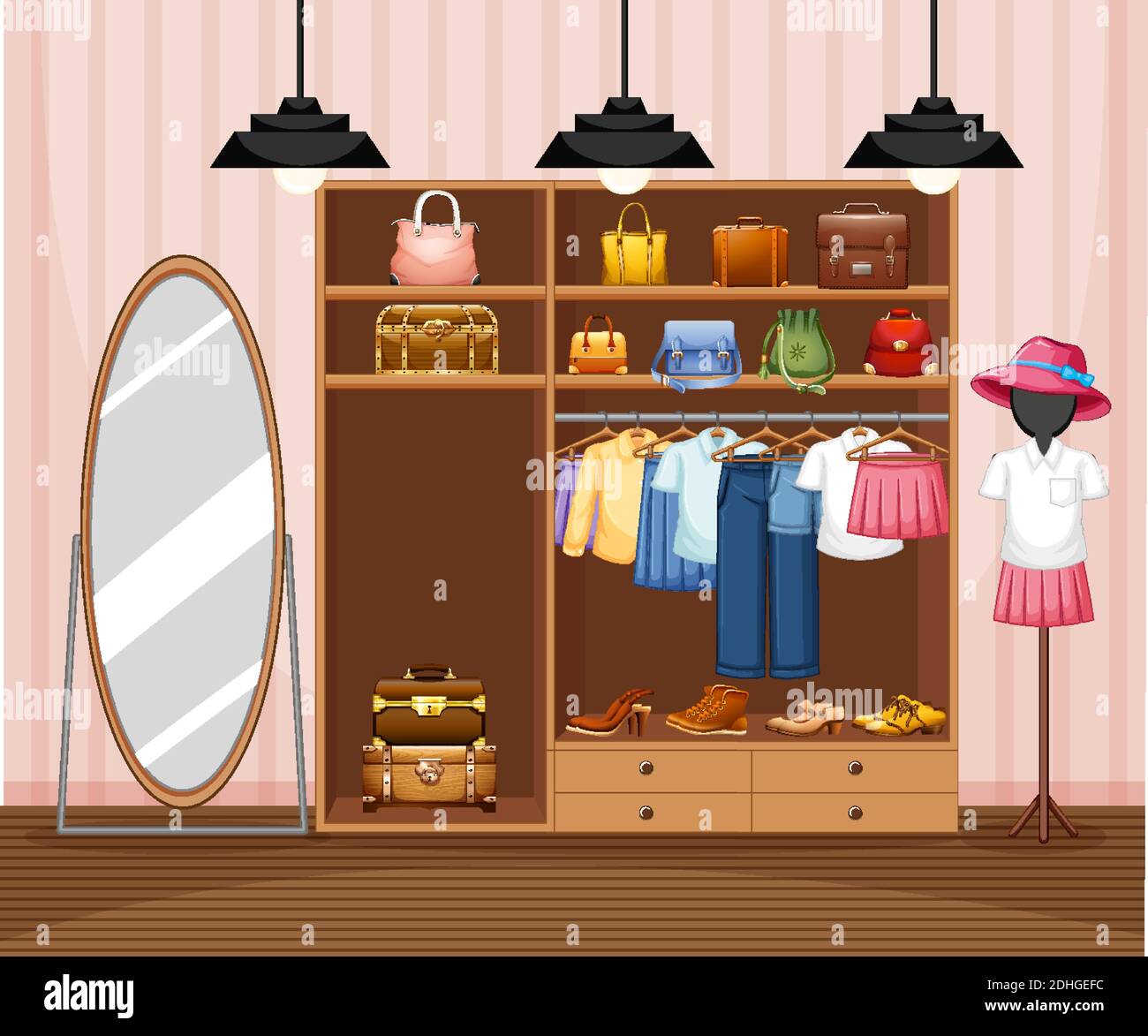 Fashion clothes store background illustration Stock Vector Image & Art ...
