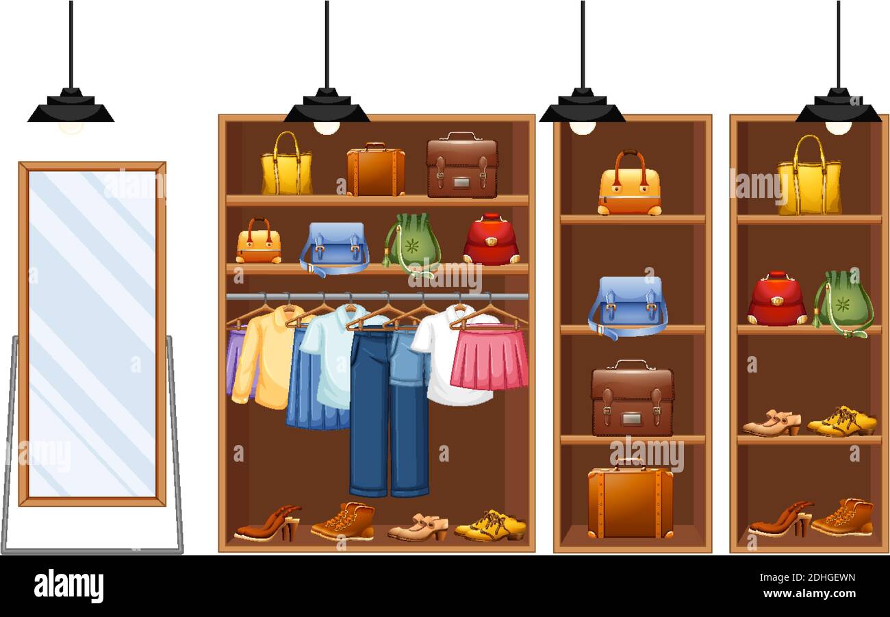 Fashion clothes store background illustration Stock Vector Image & Art ...