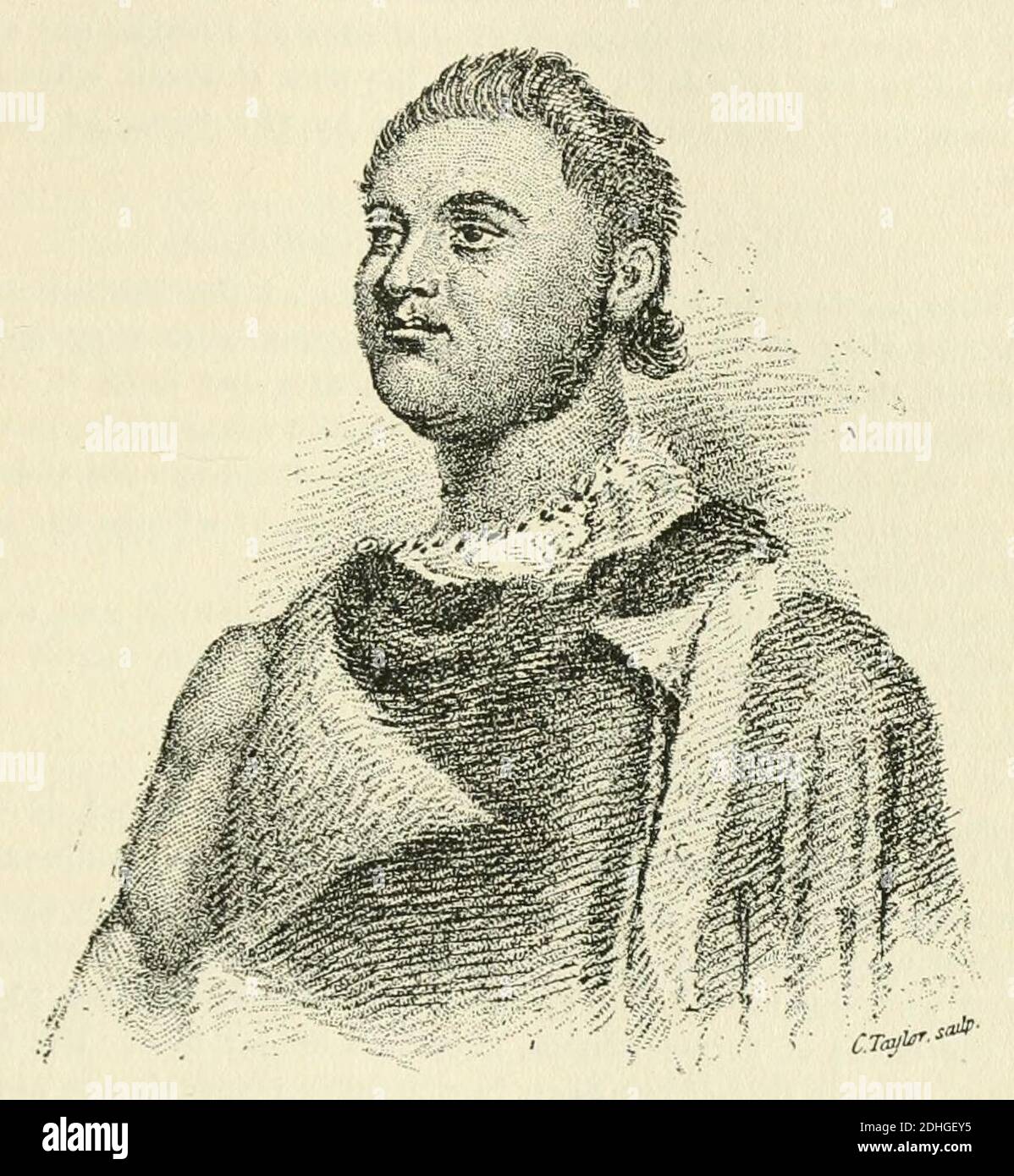 Kuakini wearing feather cloak, sketch by William Ellis Stock Photo - Alamy