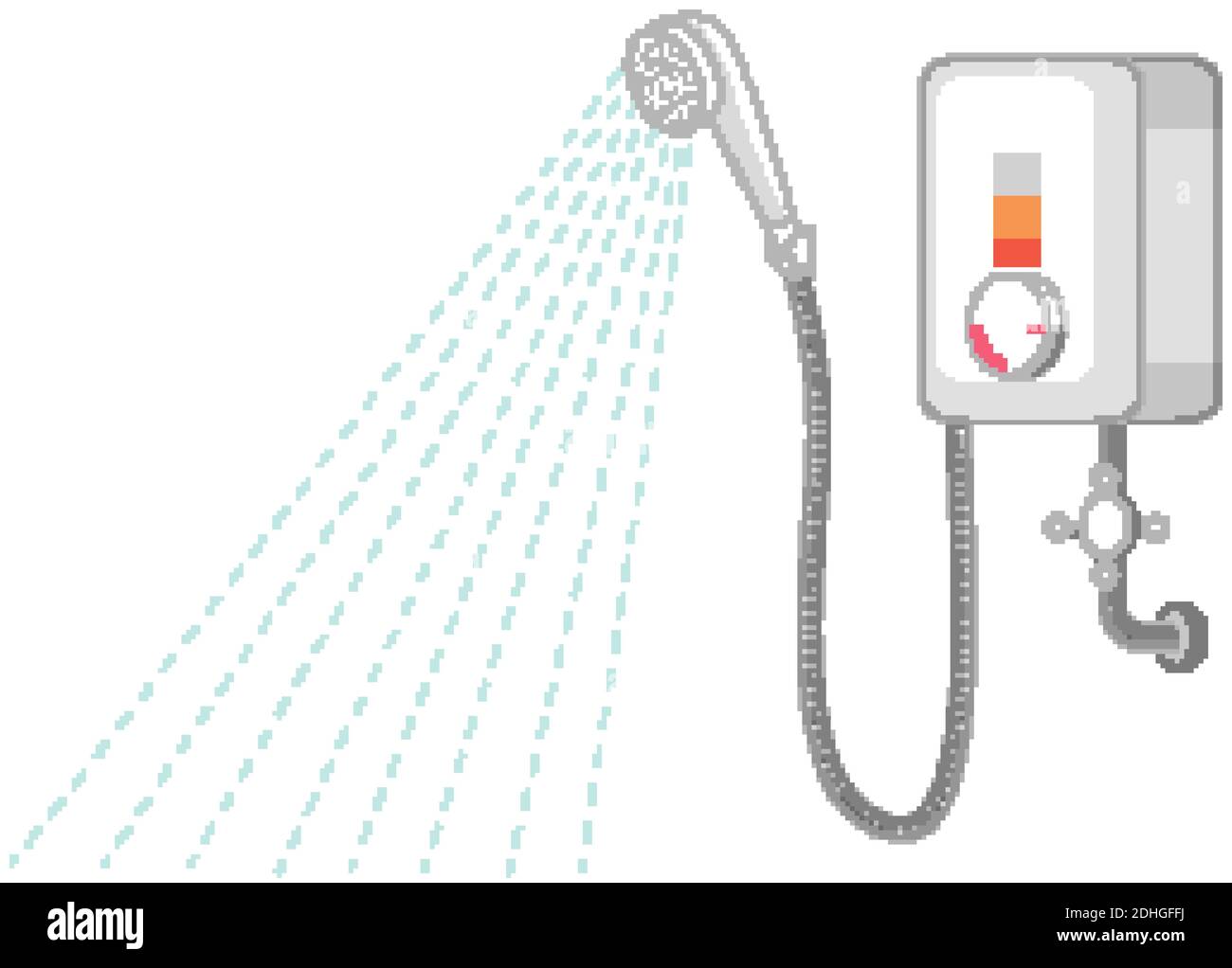 Water heater with shower isolated on white background illustration ...