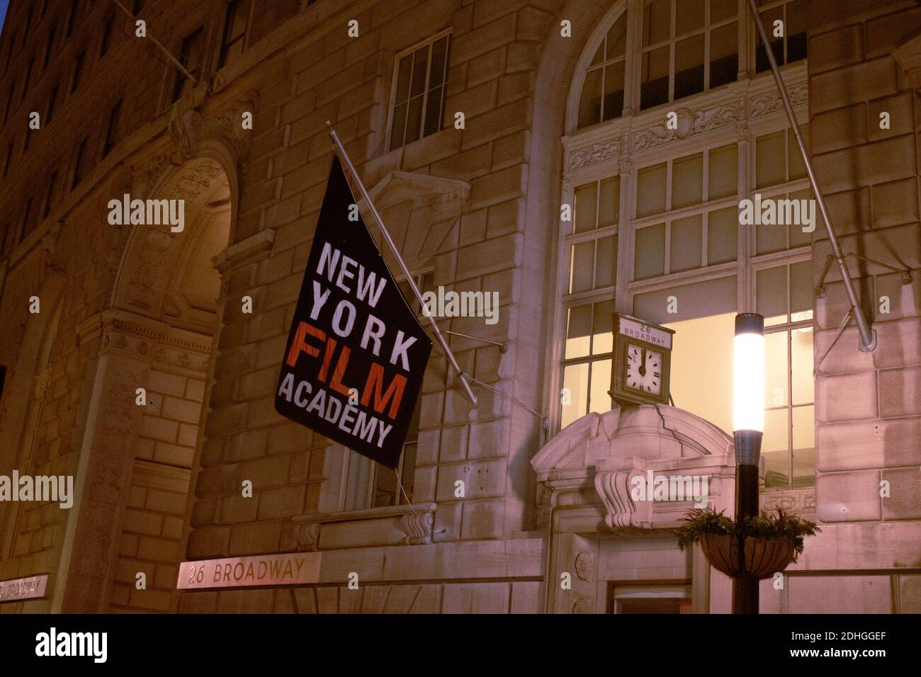 new york film academy banner is it is hanging attached to the building ...