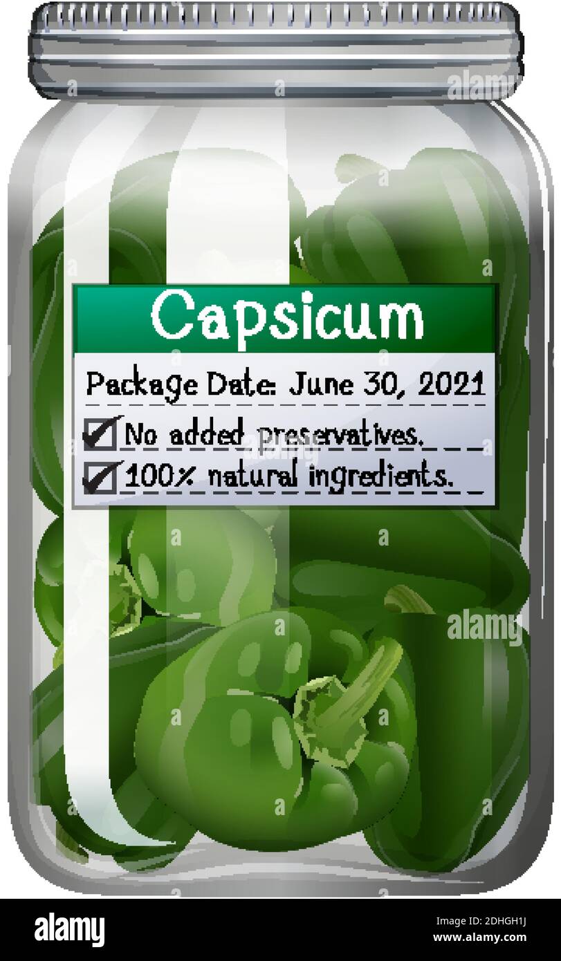 Capsicum preserve in glass jar illustration Stock Vector Image & Art ...