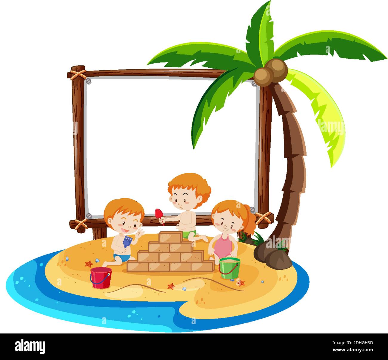 Blank banner with summer theme illustration Stock Vector Image & Art ...