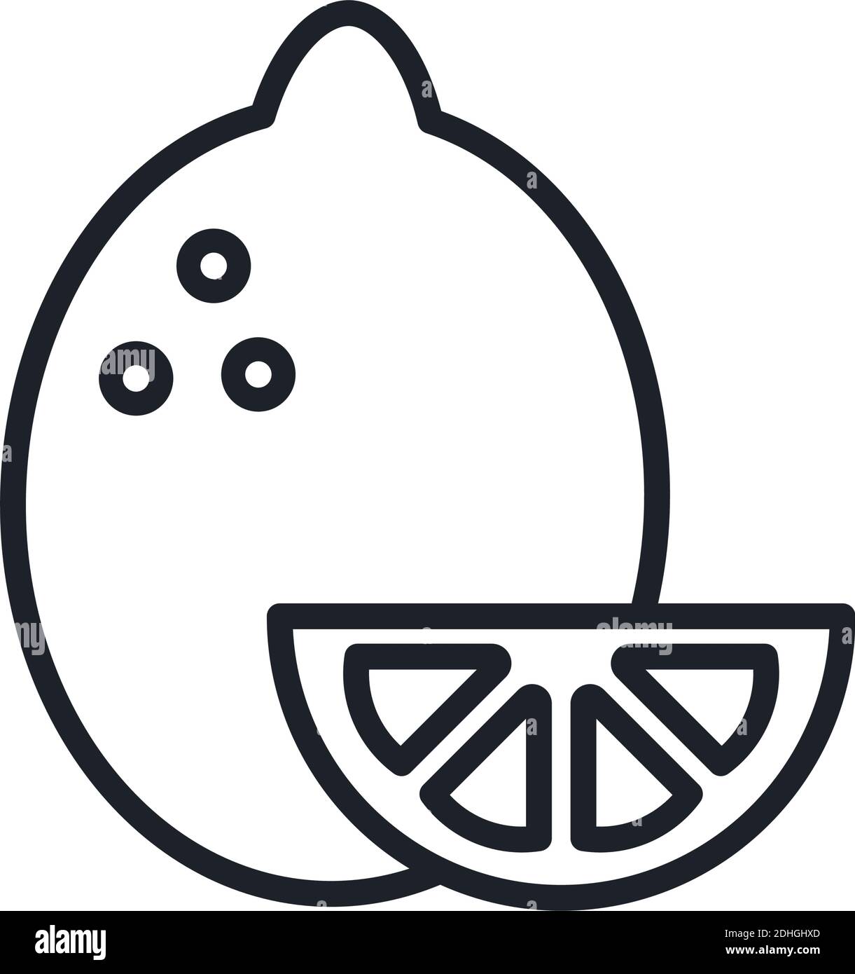 Lemon icon. Vector linear icon, contour, shape, outline isolated on a ...