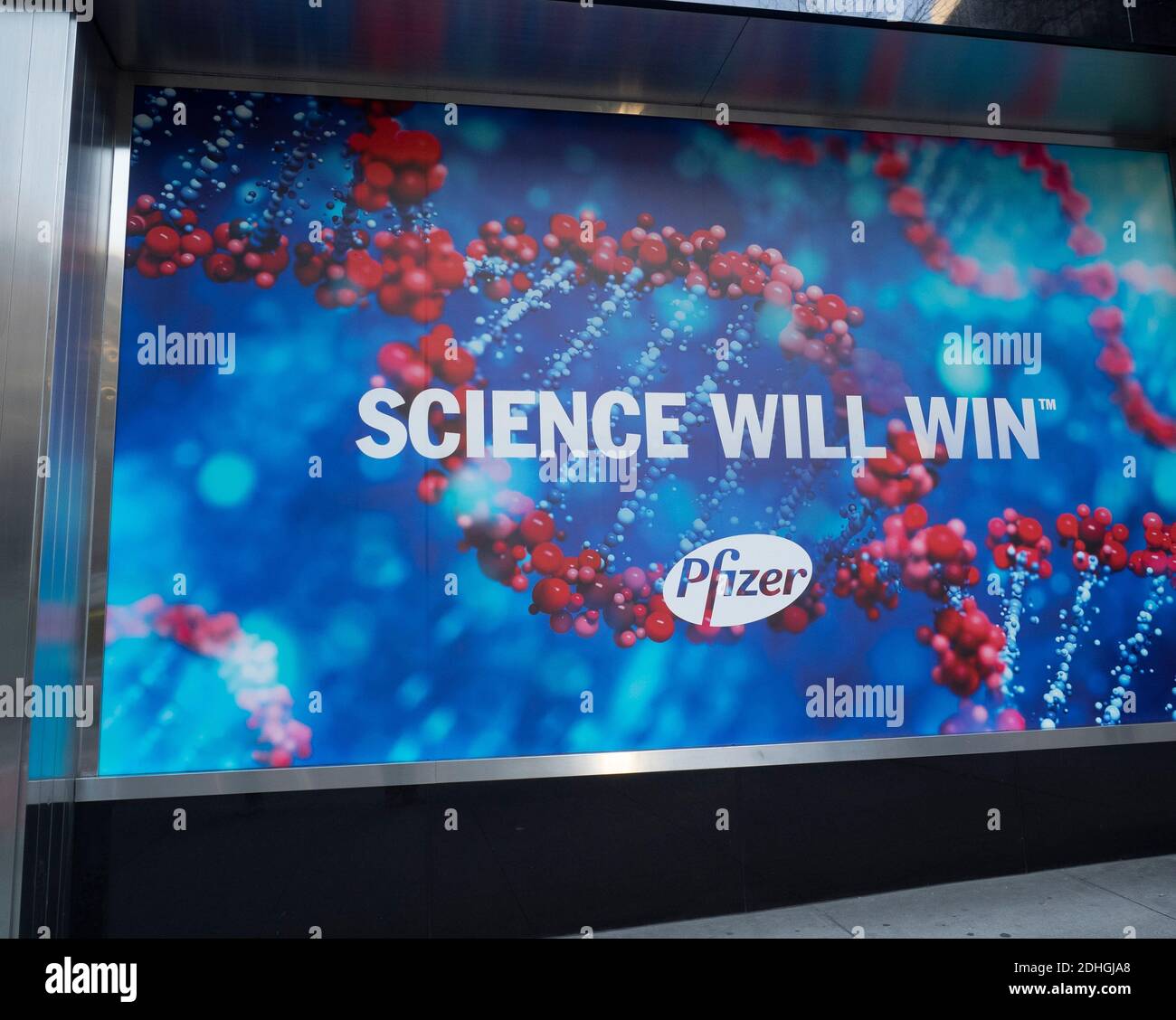 New York, NY, USA - December 10, 2020: Exterior of the Pfizer World ...