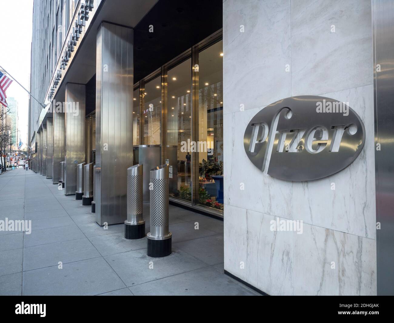 New York, NY, USA - December 10, 2020: Exterior of the Pfizer World ...