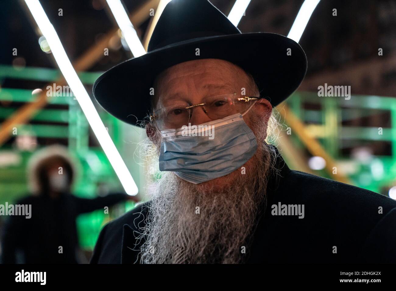 New York, NY - December 10, 2020: Rabbi Shmuel Butman attends ceremony ...