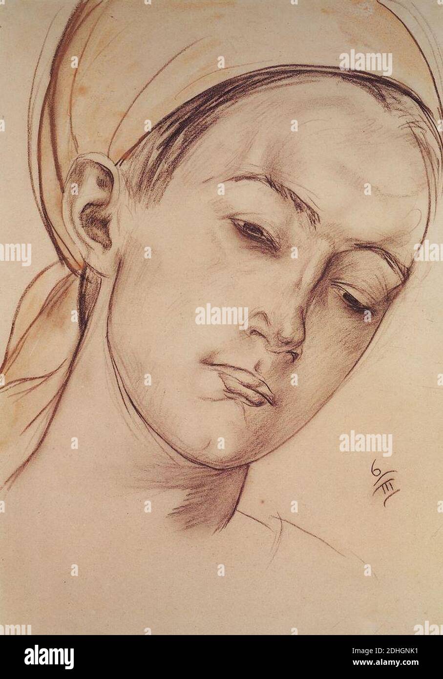 Kuzma Petrov-Vodkin female-head-1913 Stock Photo - Alamy