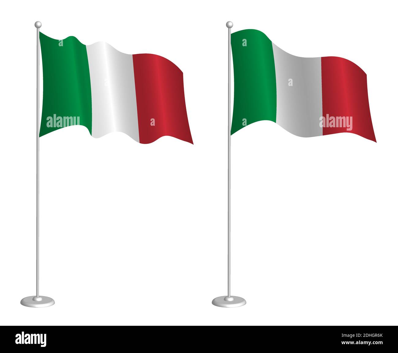 flag of Italian Republic on flagpole waving in the wind. Holiday design ...