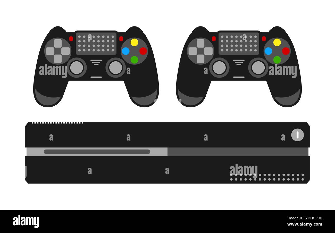 game console with a set of wireless joysticks in a flat style. Video Game Controller Isolated ...