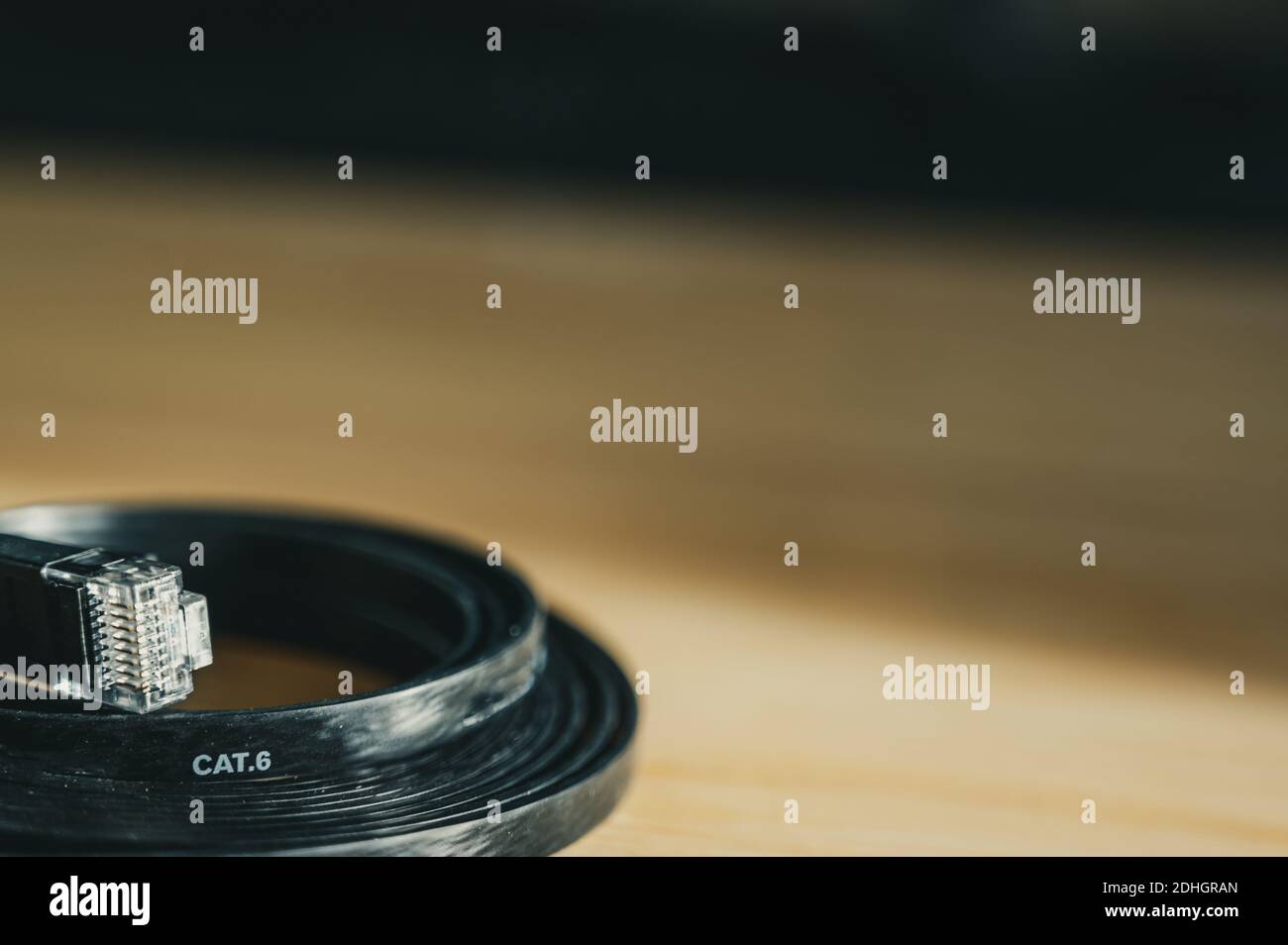 Technology focused image on text of ethernet cable Stock Photo - Alamy