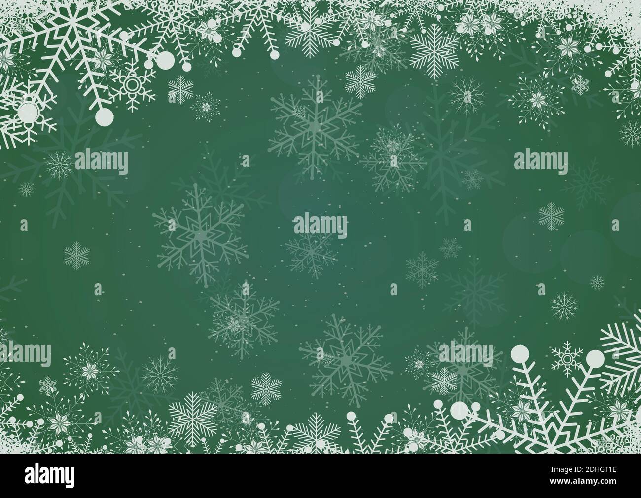 The vector winter pine green gradient Christmas background snowflake ...