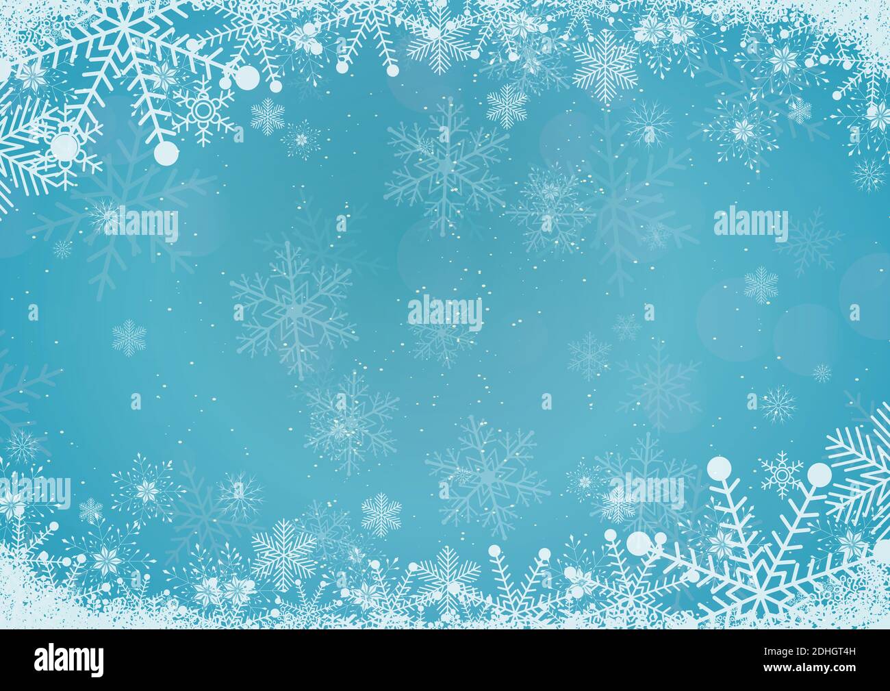 The vector winter sky blue gradient Christmas background snowflake and ...