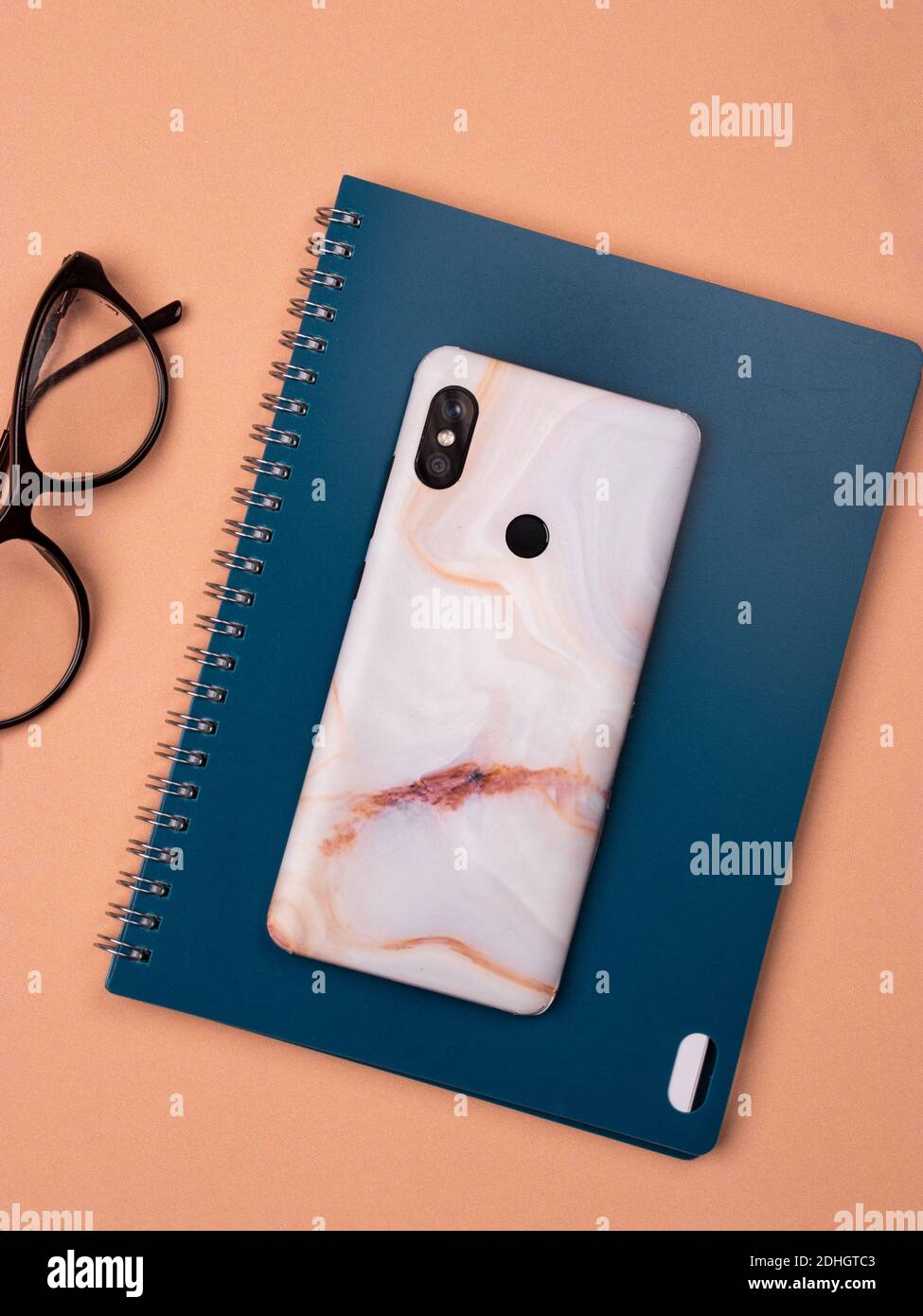 Custom phone skin flatlay with different background color Stock Photo ...