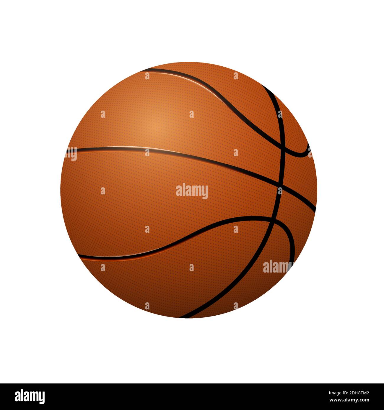 Realistic classic orange basketball on blank background. Team sports ...