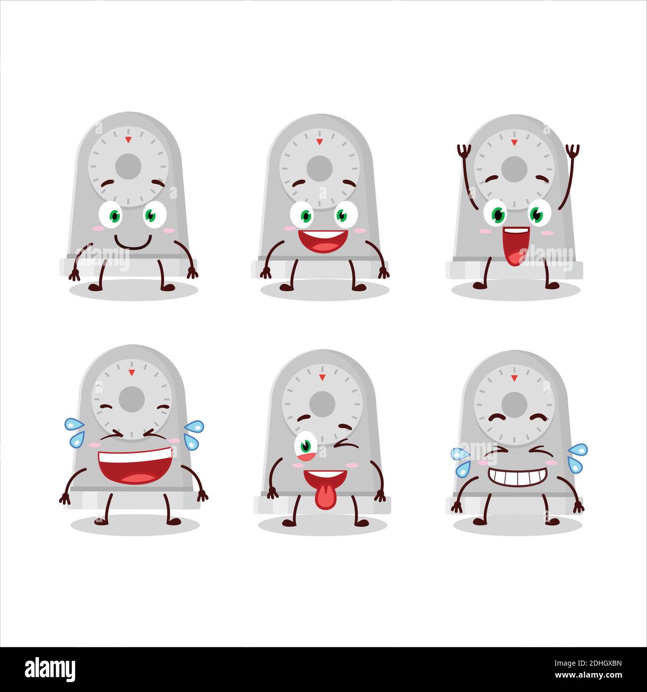 Cartoon character of time kitchen with smile expression. Vector ...