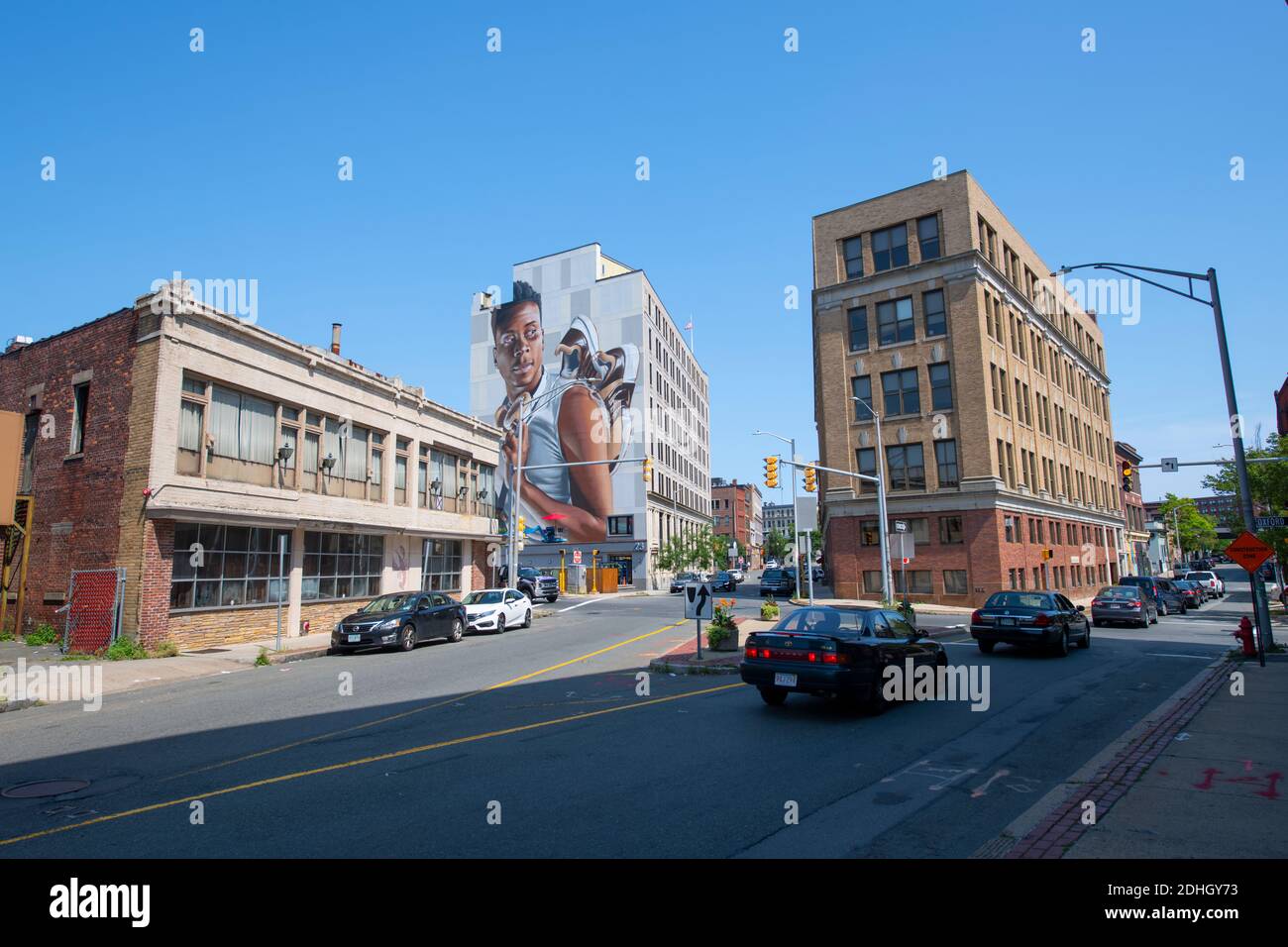 Historic commercial buildings on Washington Street at Oxford Street in ...