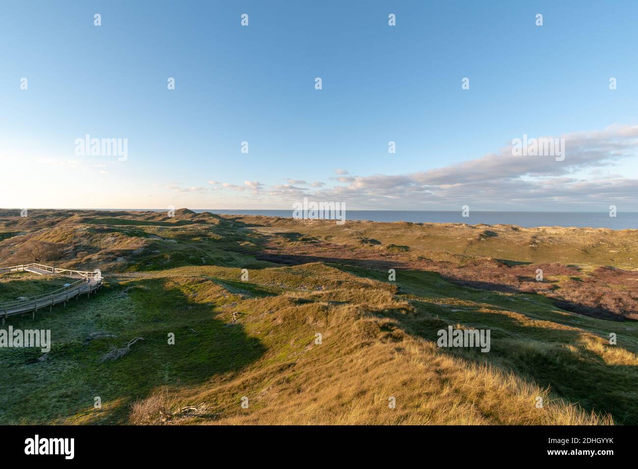 A beautiful landscape of Norderney fields and small hills in Germany ...