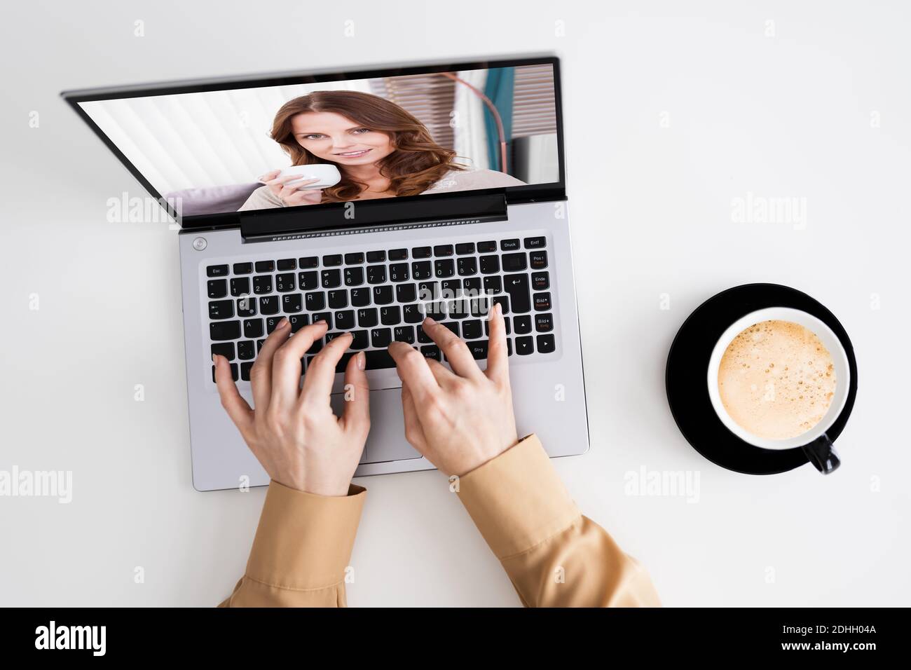 Virtual Coffee Break Online Video Conference Call Stock Photo - Alamy
