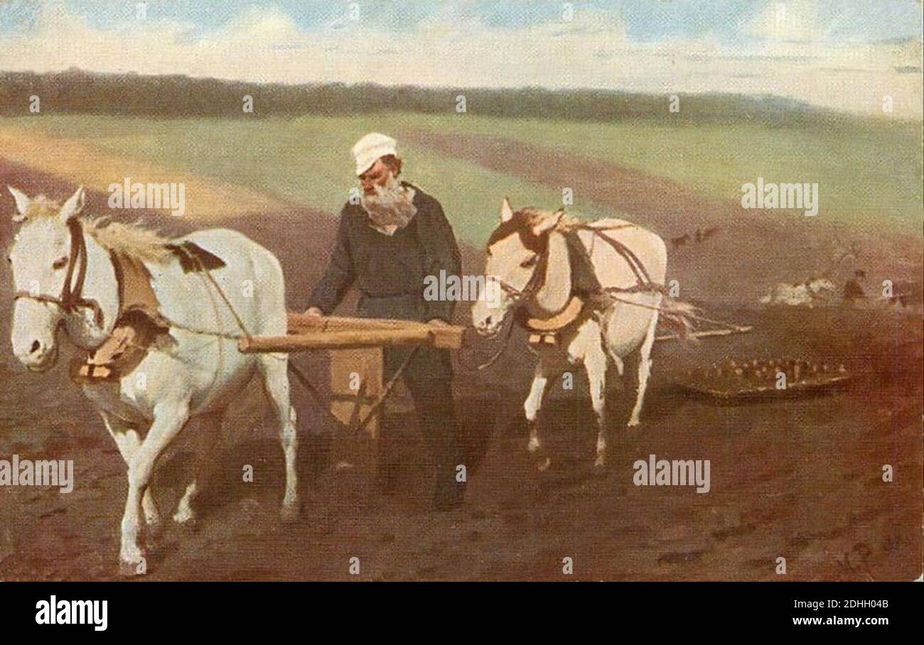 L. Tolstoï aux champs Stock Photo - Alamy