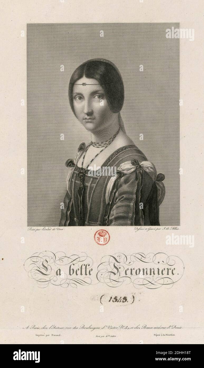 La belle ferronnière (eng. Jean Alexandre Allais Stock Photo - Alamy