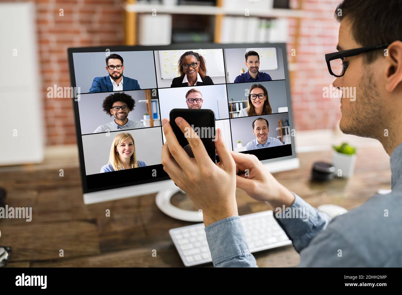 Corporate Team Building Activity Using Video Conferencing Call Stock ...