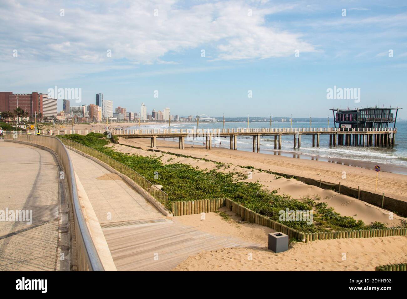 View of Pier and beachfront as seen from Durban boardwalk Stock Photo ...