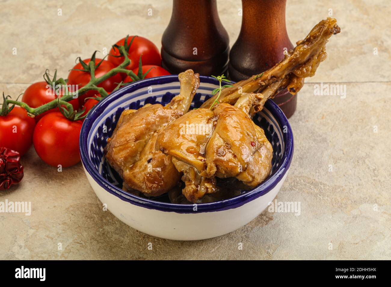 Rabbit stew in sweet and spicy sauce Stock Photo - Alamy