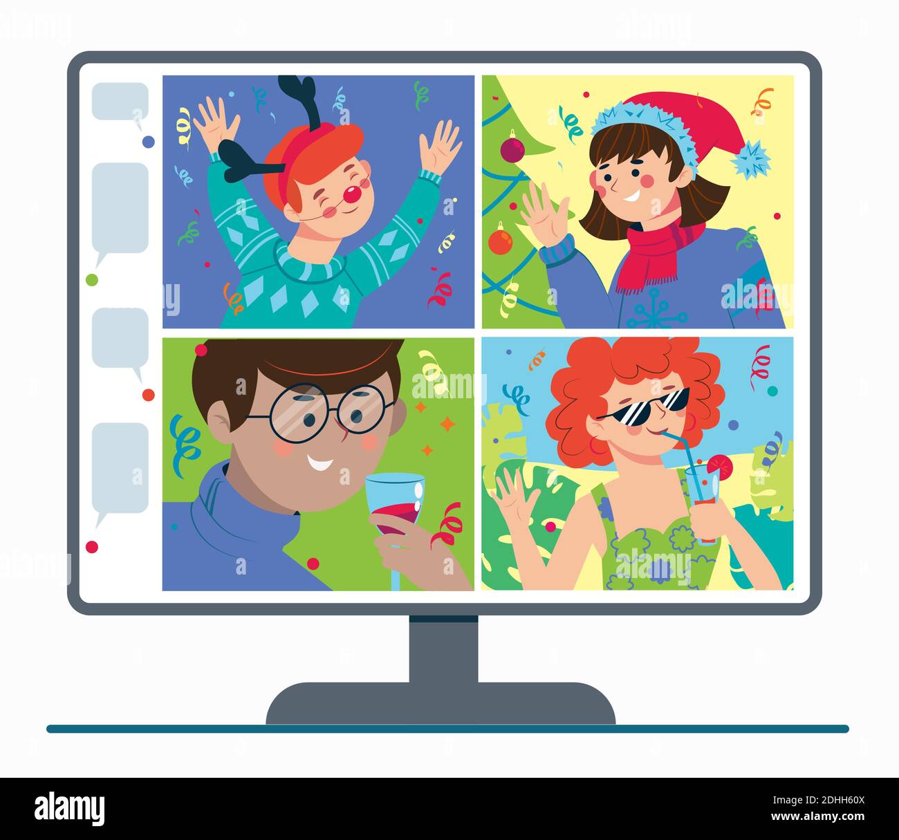 Zoom meeting cartoon Cut Out Stock Images & Pictures - Alamy