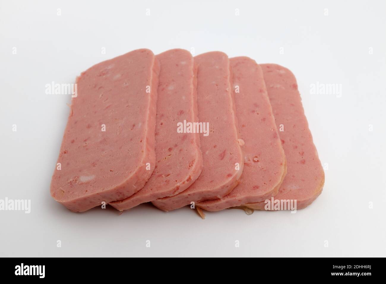 Canned ham on a white background Stock Photo - Alamy