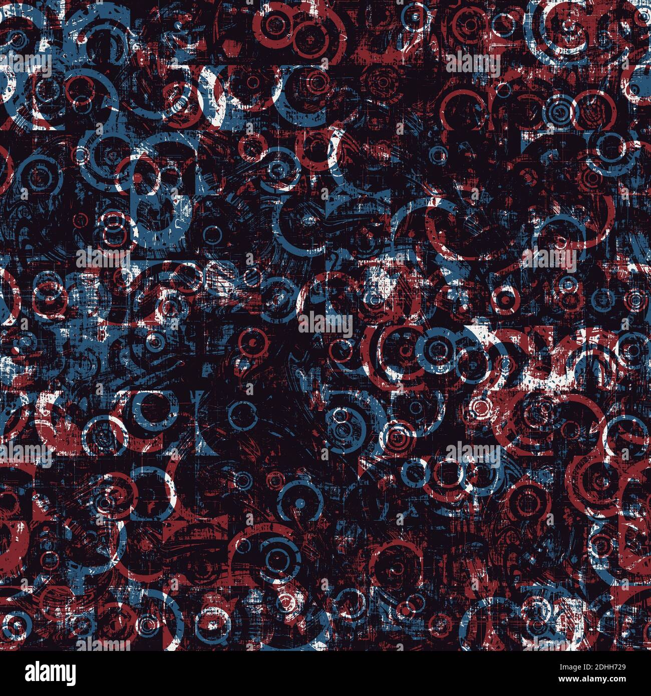 Seamless geo pattern in red blue black white Stock Photo - Alamy