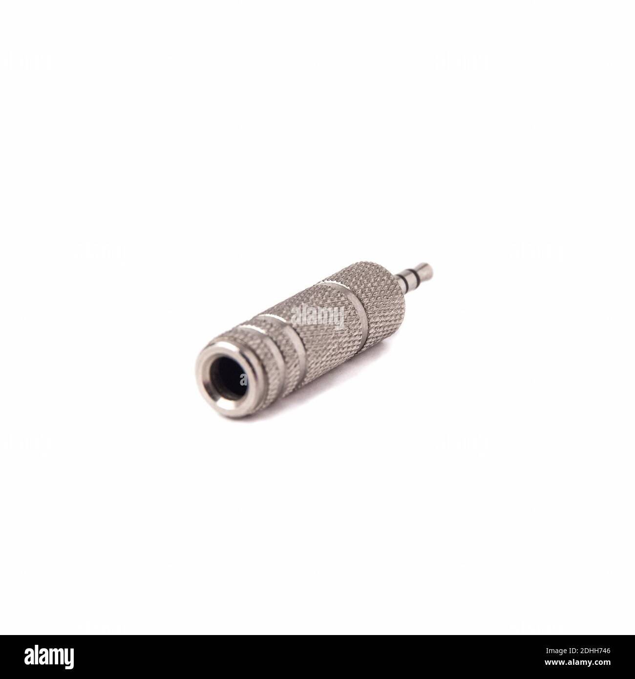 Metal audio Jack to mini Jack adapter, isolated on white background ...
