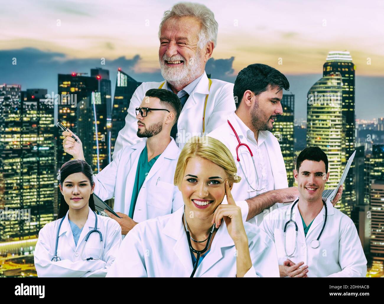 Healthcare people group portrait in creative layout. Professional ...