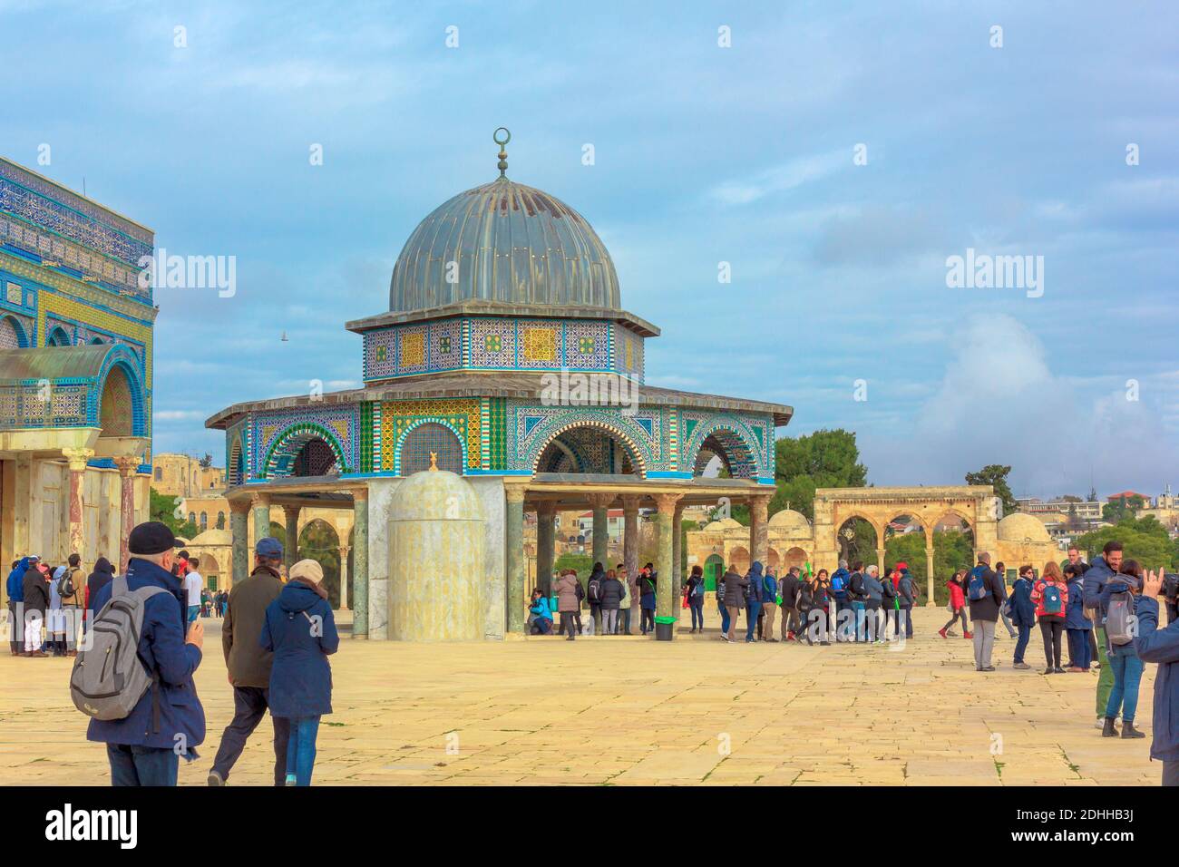Jerusalem, Israel - Jan 2, 2020: Dome of the Chain, Islamic shrine on ...