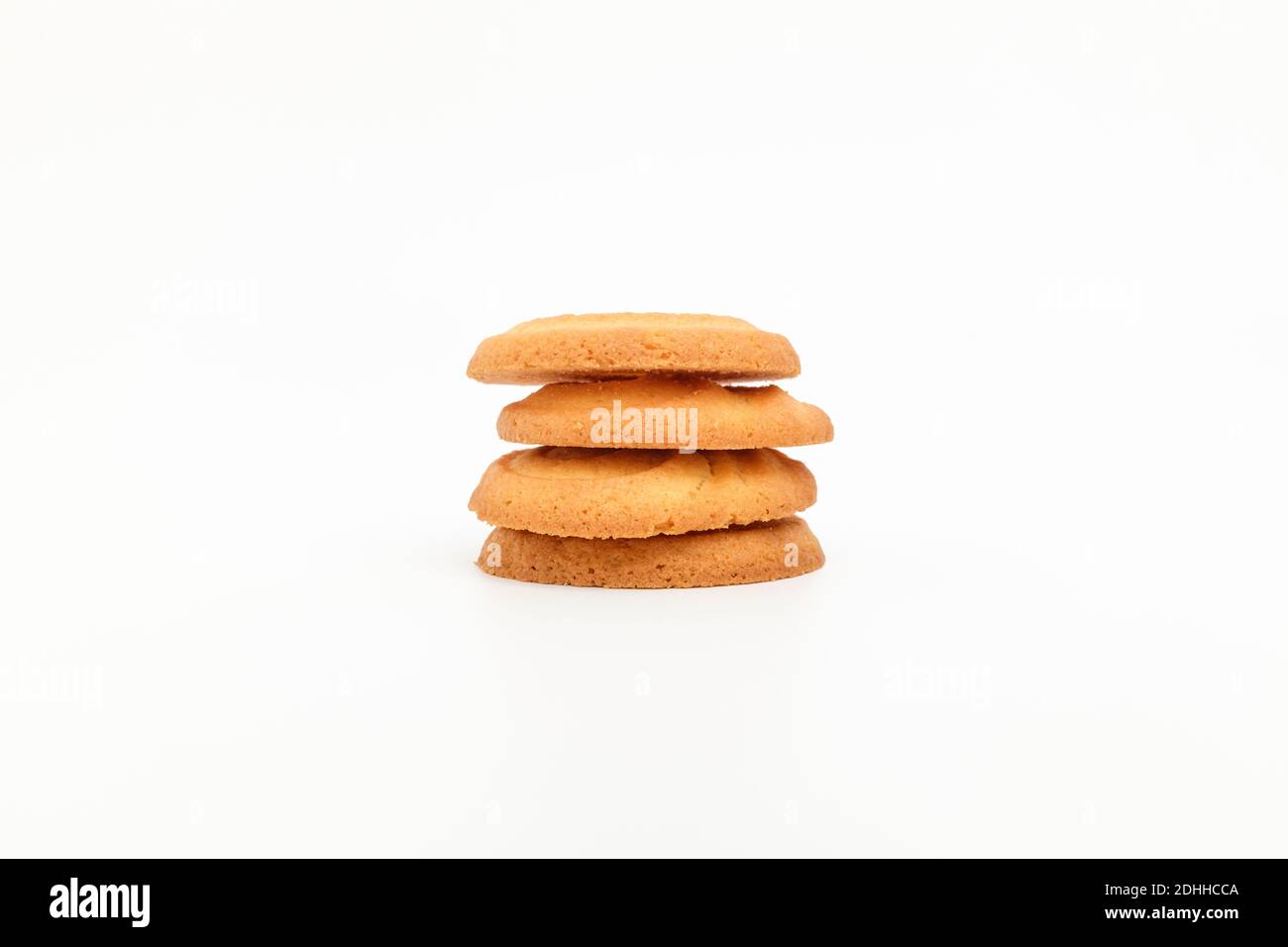 Butter-flavored cookies on white background Stock Photo - Alamy