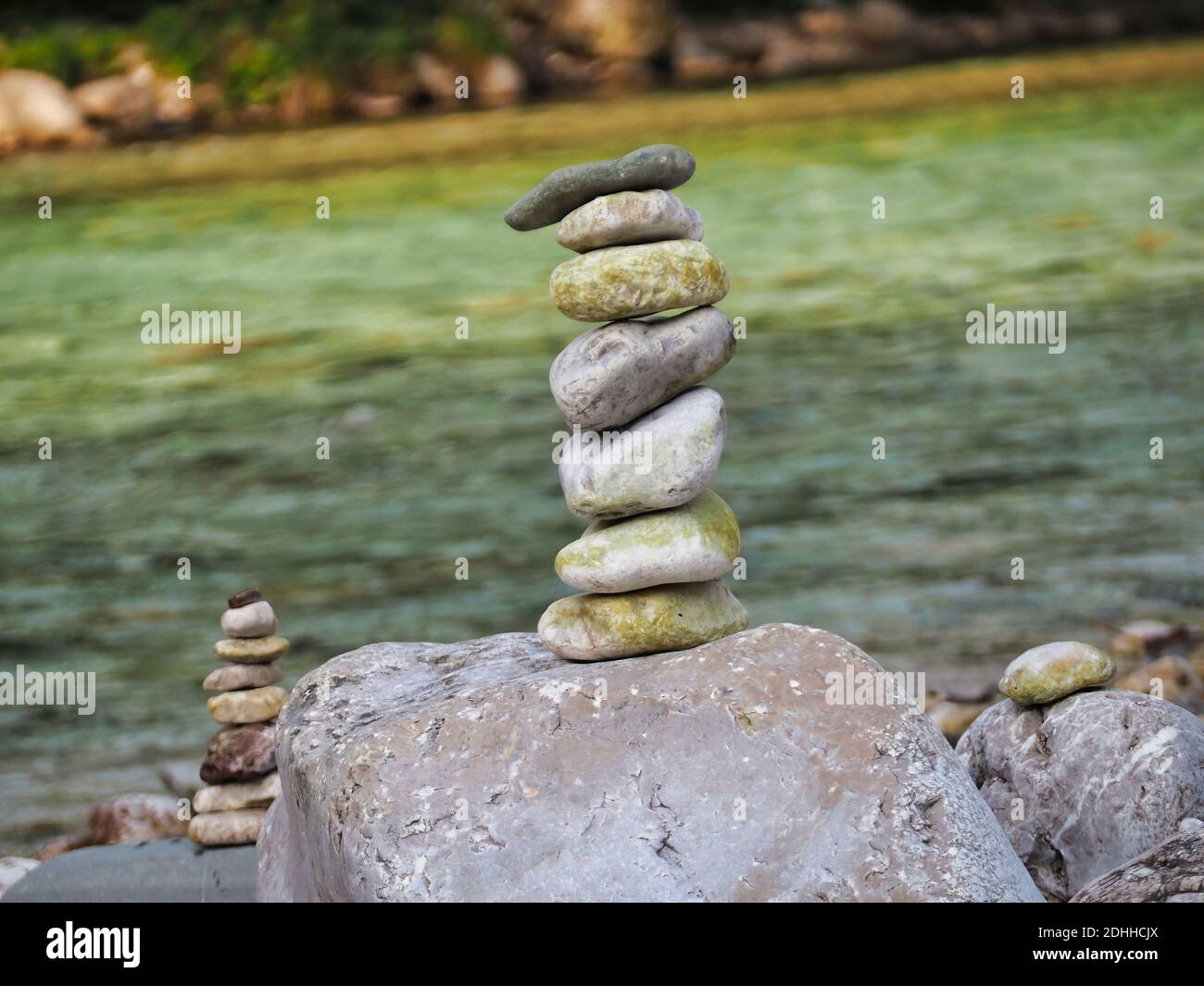 A harmonic line of stones stacking on each other Stock Photo - Alamy
